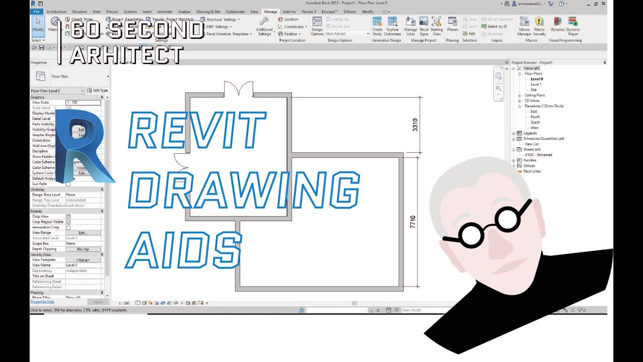 60 Second Architect - Revit Course - Drawing Aids - YouTube