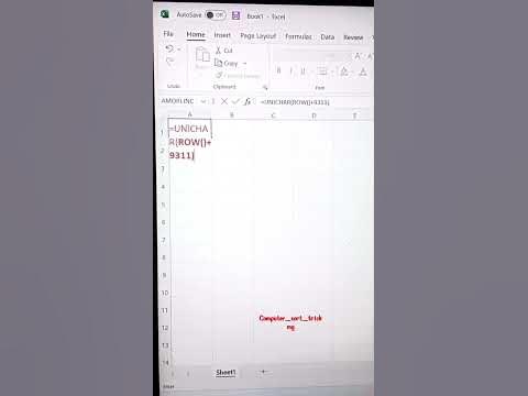unichar formula in ms Excel ️ - YouTube