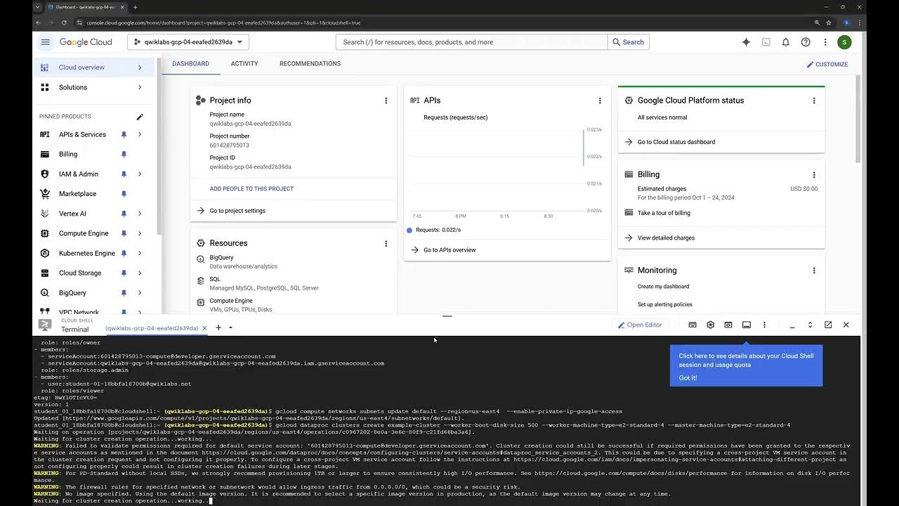 Dataproc Qwik Start Command Line - komputasi awan - H561W - 2024 - YouTube
