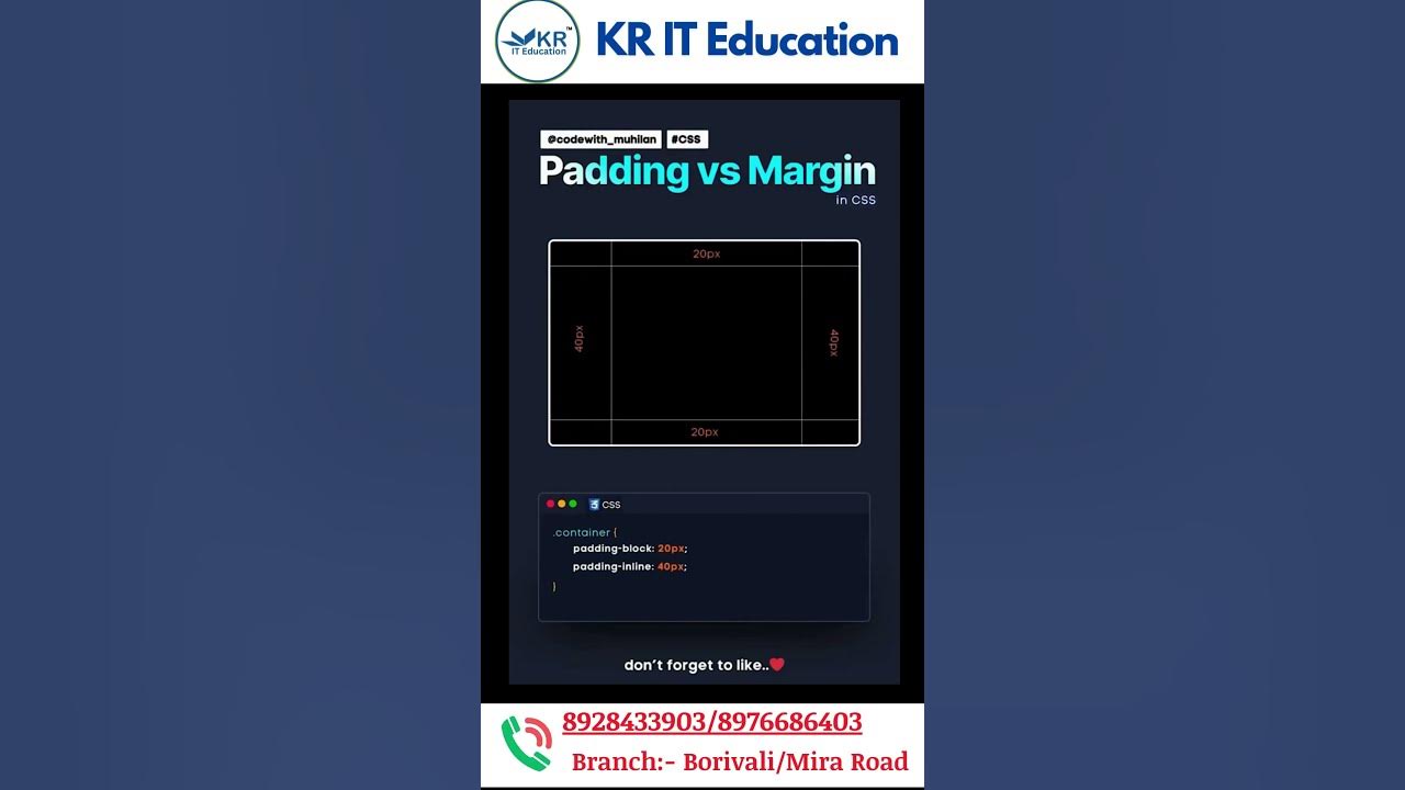 Spacing Matters: 📐 Understanding Padding vs. Margin in CSS #shorts #coding #tutorial - YouTube