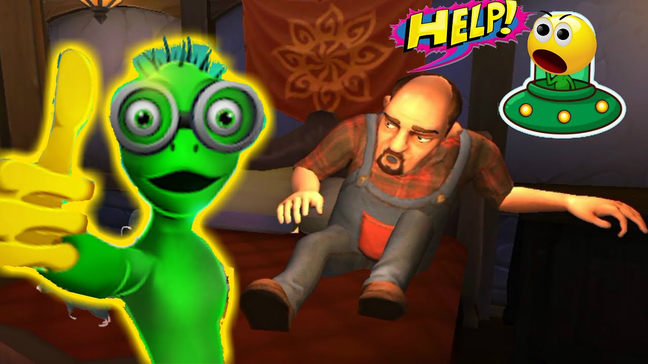 Grandpa Alien Escape fUNNY mOMENTS glitches (Scary Neighbor 3D) - YouTube