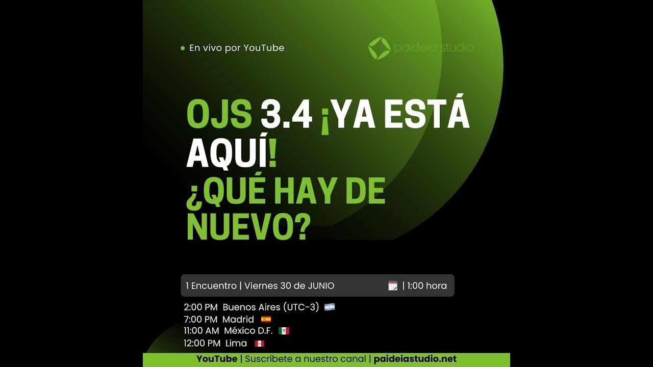 OJS 3.4 | Nueva versión de Open Journal Systems | Novedades - YouTube