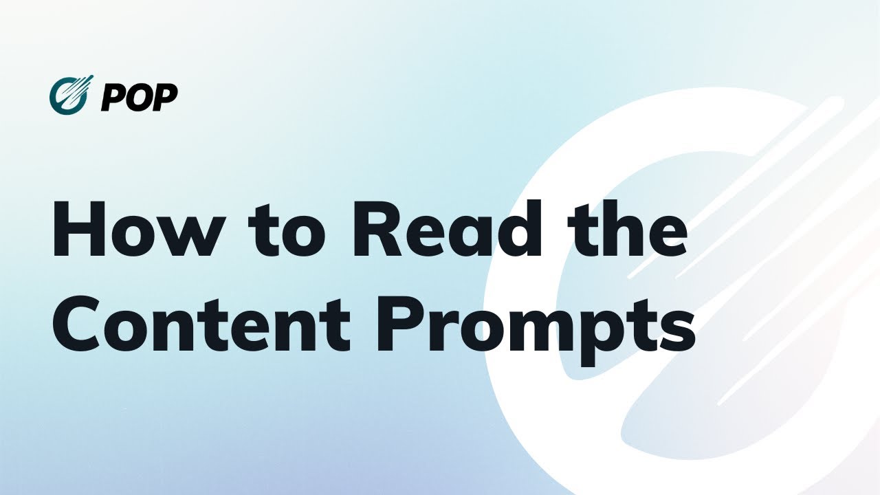 How to read the Content Prompts - YouTube