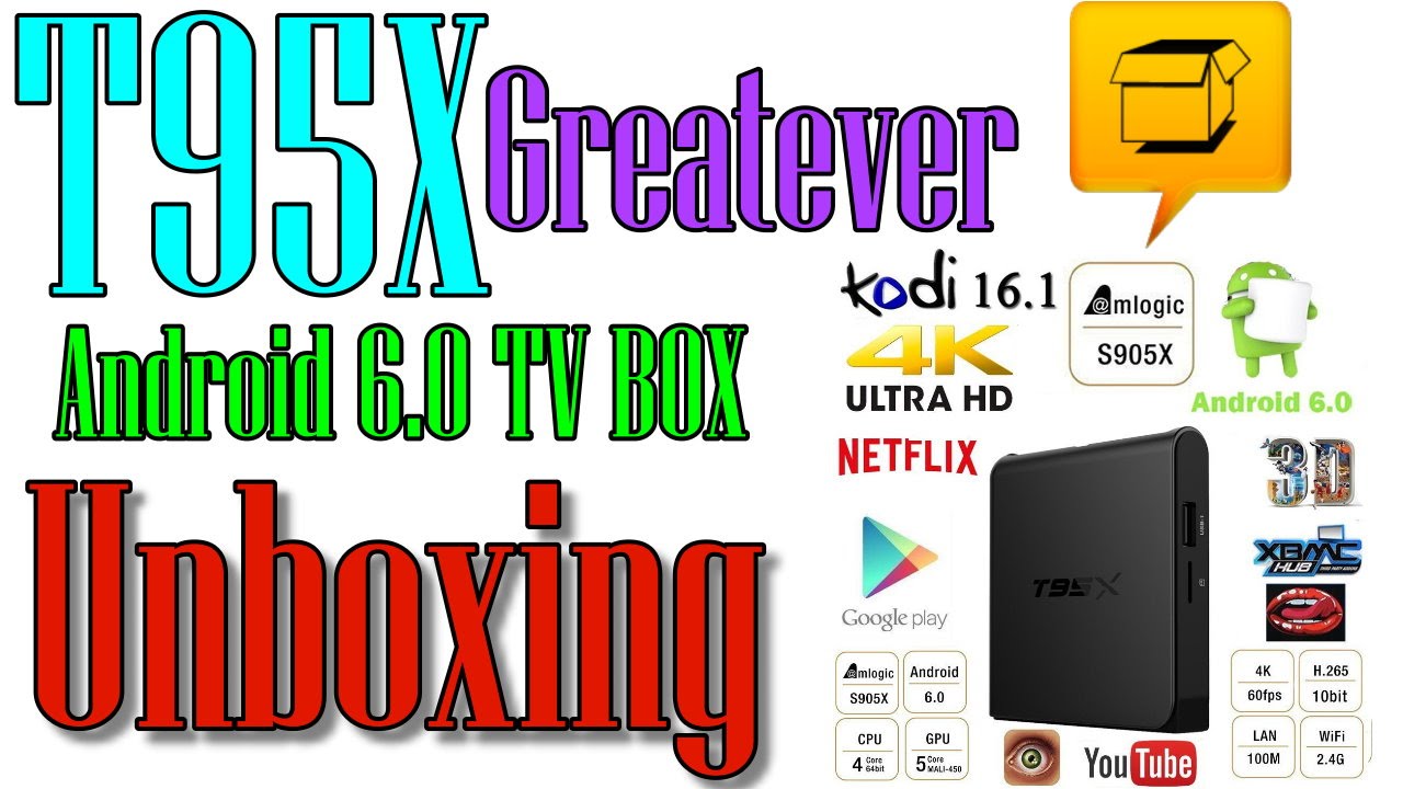 T95X Greatever TV Box Android 6.0 Unboxing and Overview - YouTube
