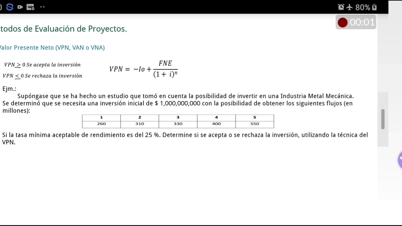 Cálculo del VPN - YouTube