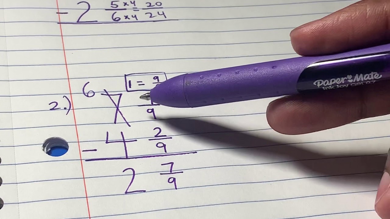 How To Borrow When Subtracting Mixed Numbers Fractions YouTube How To Borrow When Subtracting Mixed Numbers Fractions YouTube