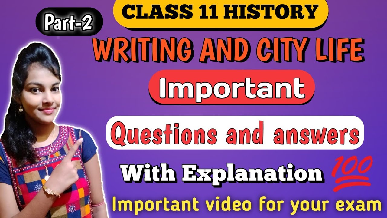 Writing and city life important questions and answers for exam || class ...