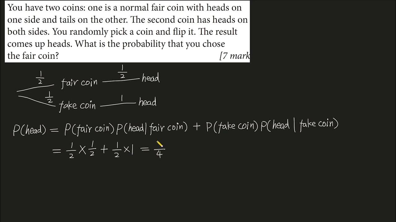 You have two coins: one is a normal fair coin with heads on one side and tails on the other ...