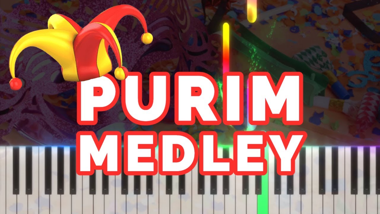 PURIM songs | Easy jewish piano tutorial | שירי פורים - YouTube