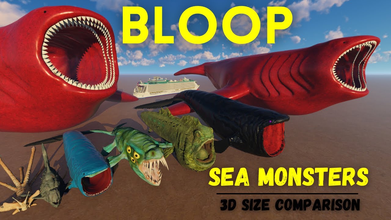 Sea Monsters Size Comparison Vs Bloop Size Comparison 🦞🐉🐲🦎 - YouTube