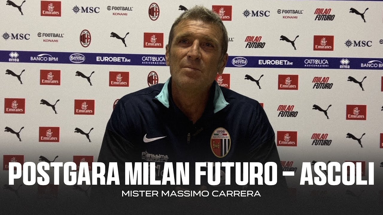 Mister Massimo Carrera | Postgara Milan Futuro-Ascoli | Ascoli Calcio ...