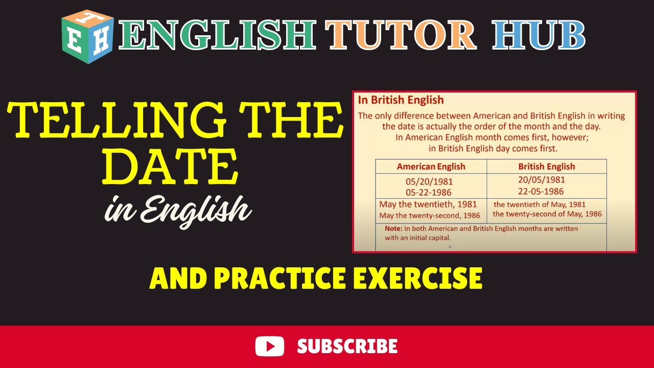 Telling the Date in English and Practice Exercise - YouTube