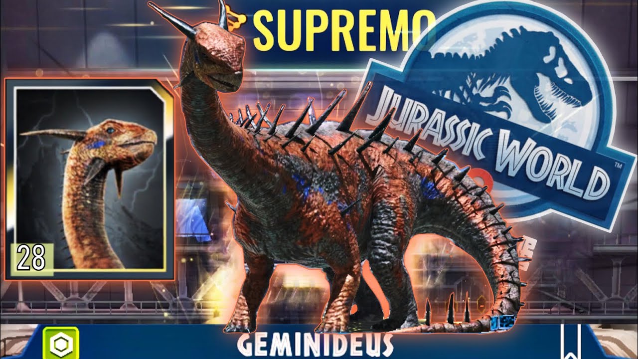 GEMINIDEUS NÍVEL 28! (JURASSIC WORLD ALIVE) - YouTube