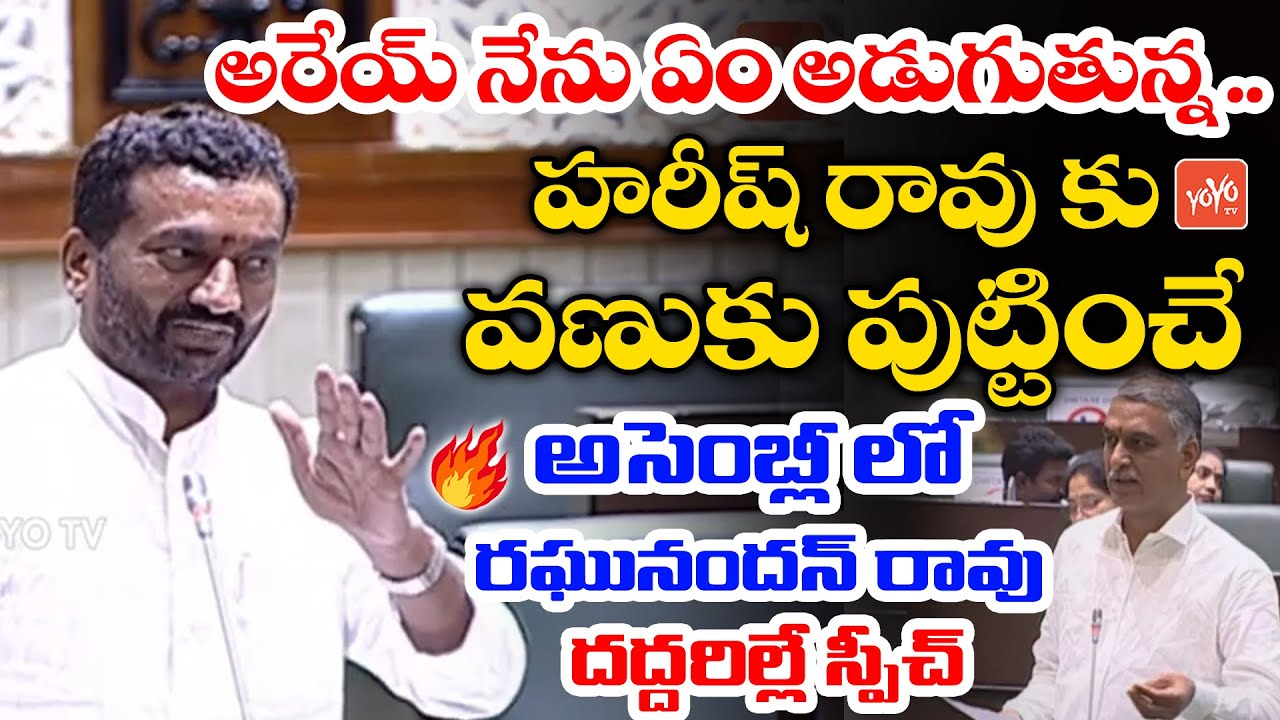 MLA Raghunandan Rao HIGH VOLTAGE Speech Today In TS Assembly 2022 | CM ...