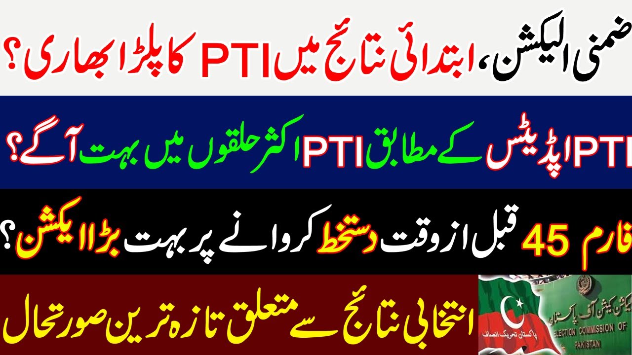 By-election, PTI is leading in most constituencies? PTI's position is ...