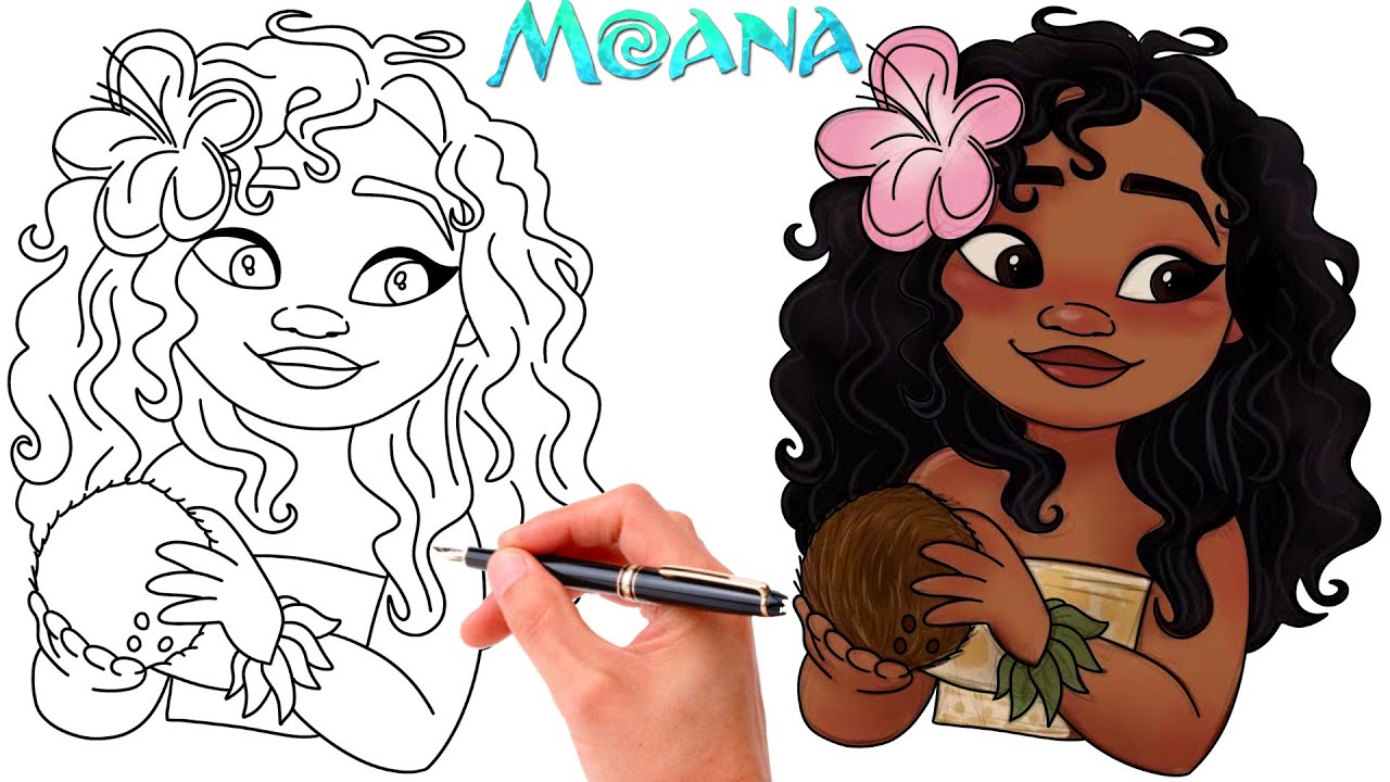 How To Draw MOANA From Moana 2 | Moana Drawings - YouTube