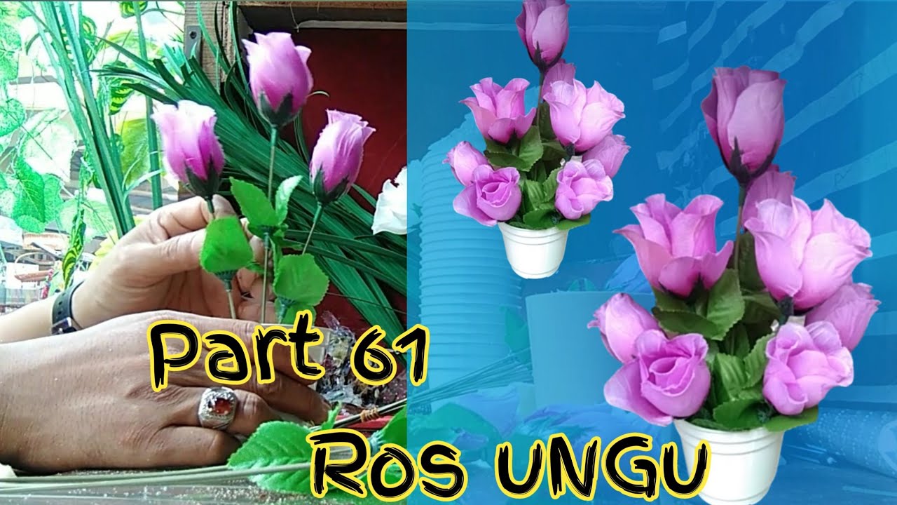 Vlog Harian Part 61 | merangkai bunga Ros ungu - YouTube