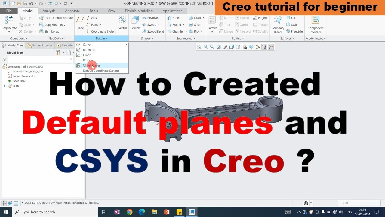 Creo tutorial | create Default planes in import model | creo tutorial ...