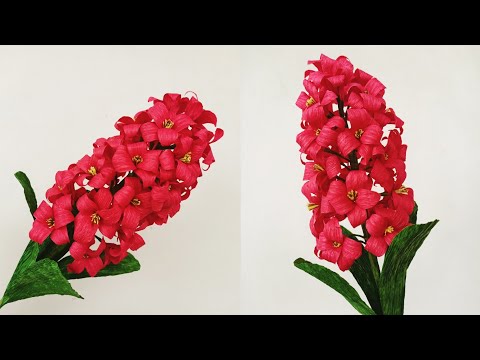 Lovely DIY Red Hyacinth / Home Decor / Flower decor in any events / Paper Flower Crafts Tutorial