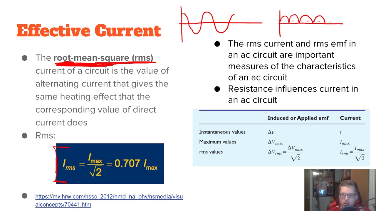 Physics Unit 10 Part 6 Effective Current & Transformers - YouTube
