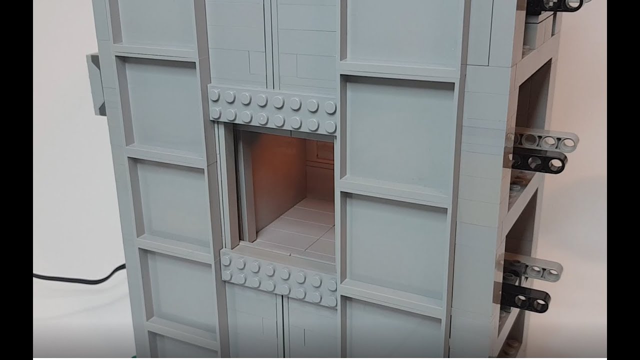 Lego Four Story Elevator with lights and opening doors - YouTube