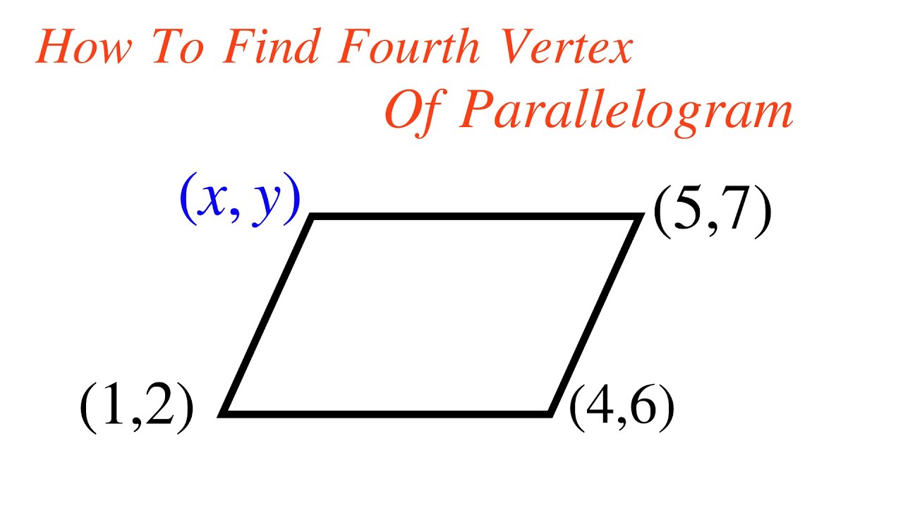 How To Find Fourth Vertex Of Parallelogram Coordinate Geometry
