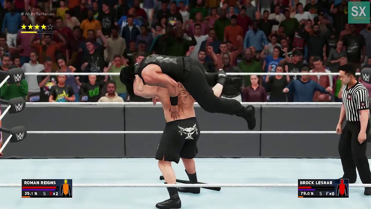 Brock Lesnar Vs Roman Reigns Wrestlemania 34 Full Match Wwe 2k18