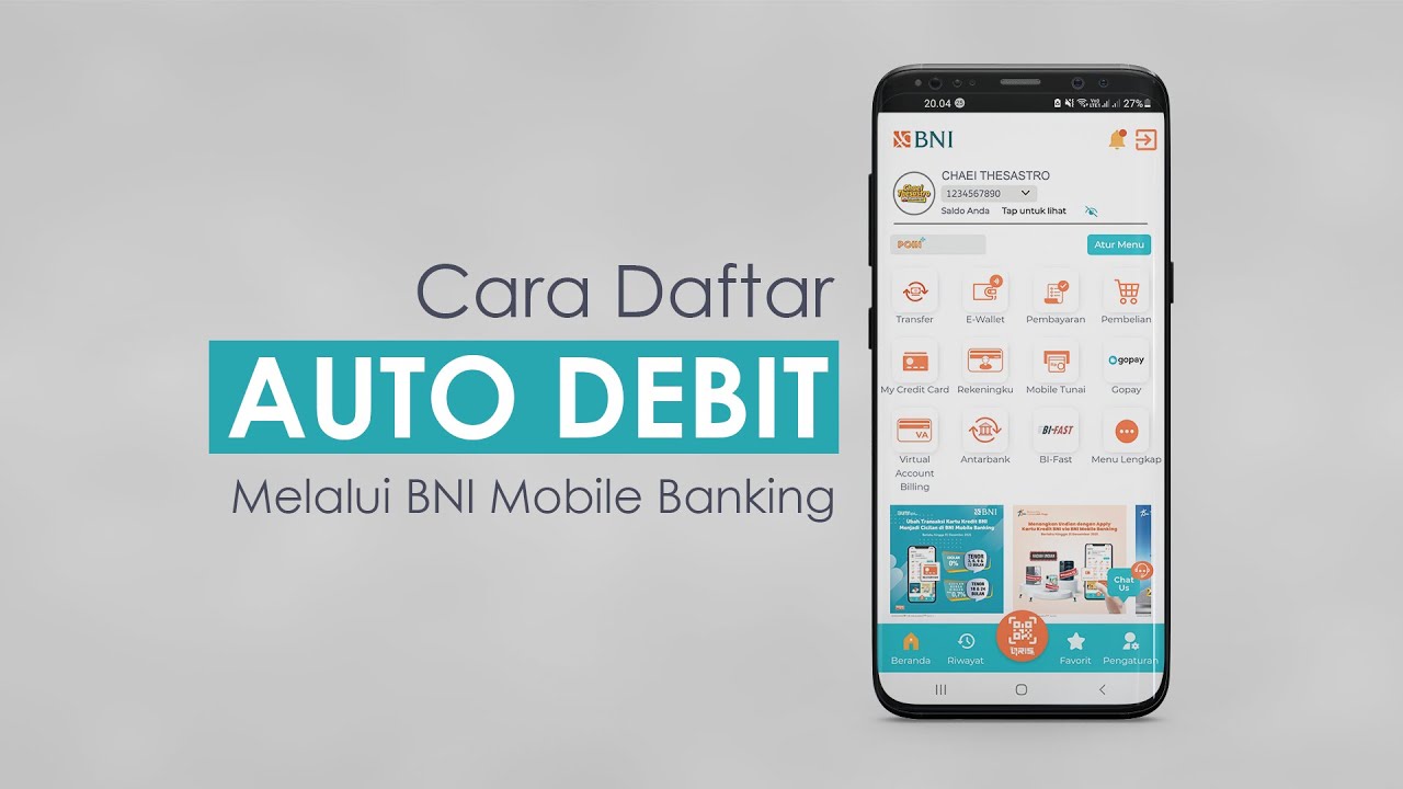 Cara Daftar Auto Debet BNI di BNI Mobile Banking - YouTube