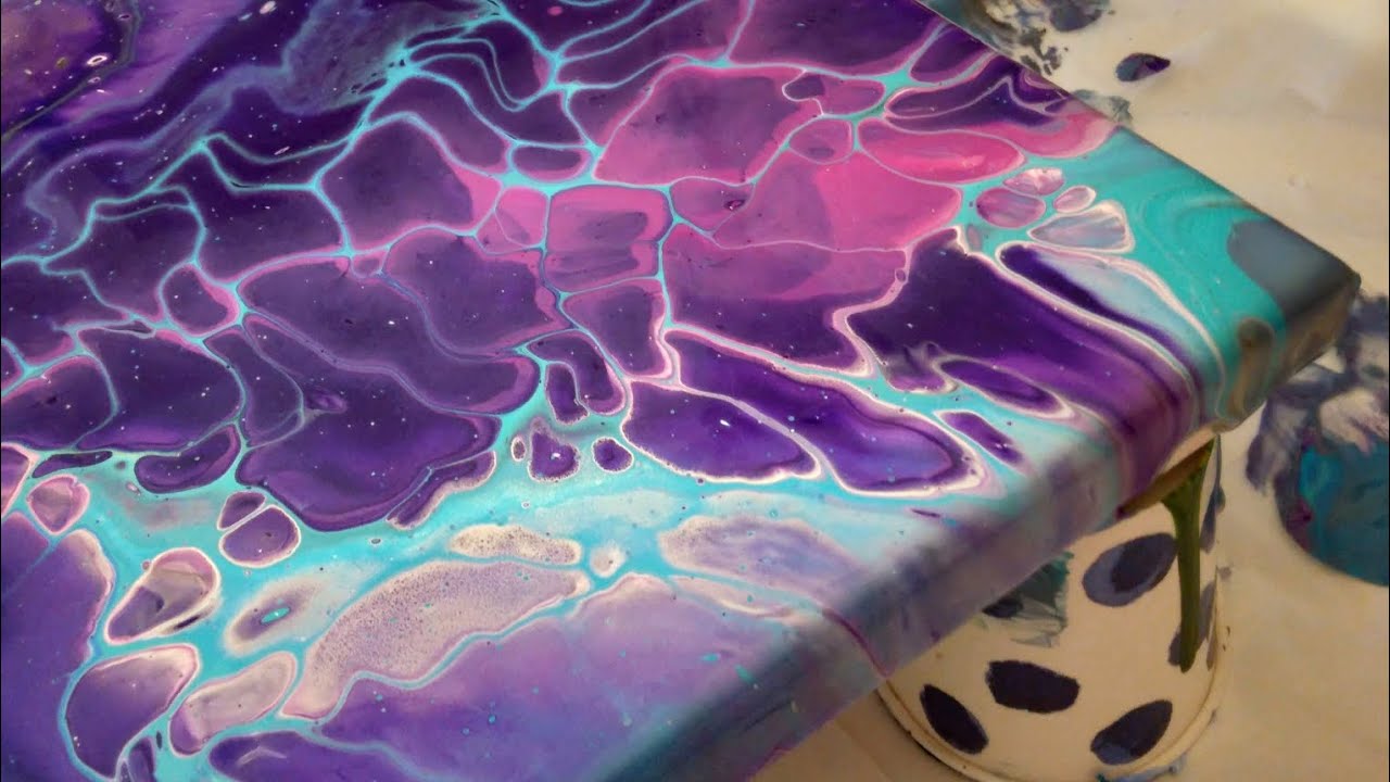 #53 Paint grenade acrylic pour beautiful results! Must see.# ...