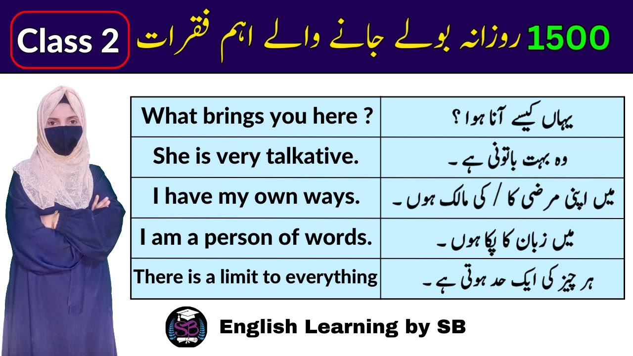 1500 English speaking practice sentences with Urdu translation ...