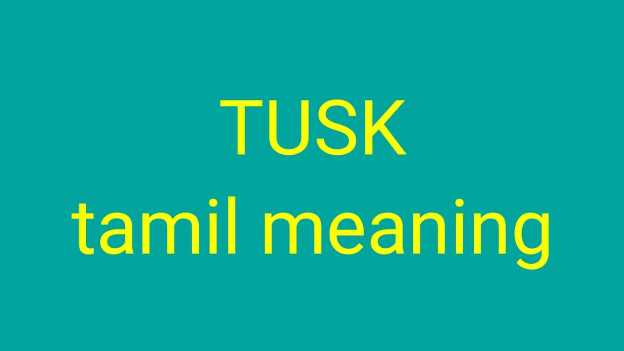 TUSK tamil meaning/sasikumar - YouTube