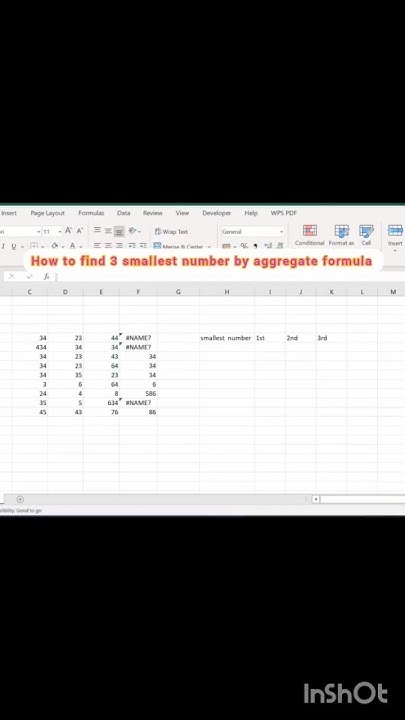 Excel Formula hack: How to find three small number from group of ...