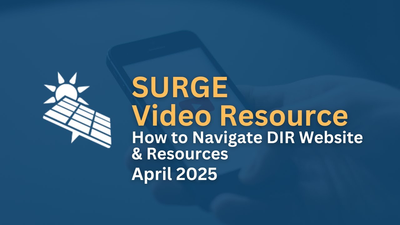 SURGE Video Resource: How to Navigate DIR Website & Resources | April ...