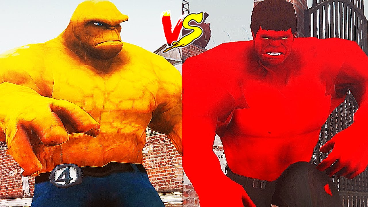Fantastic Four The Thing VS Red Hulk Fight ! (GTA 5 Superheroes Battles ...