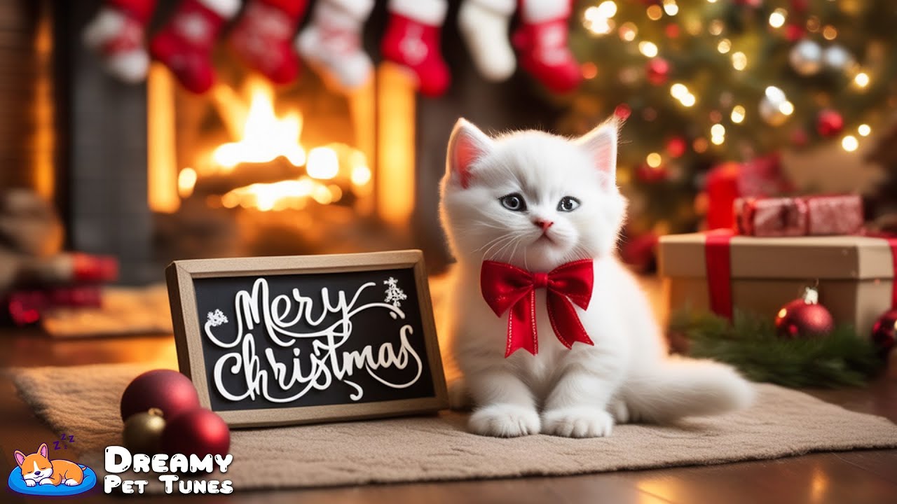 Meowy Christmas Dreams🎄 Serene Cat Sleep with Calming Christmas Music 🎶 ...