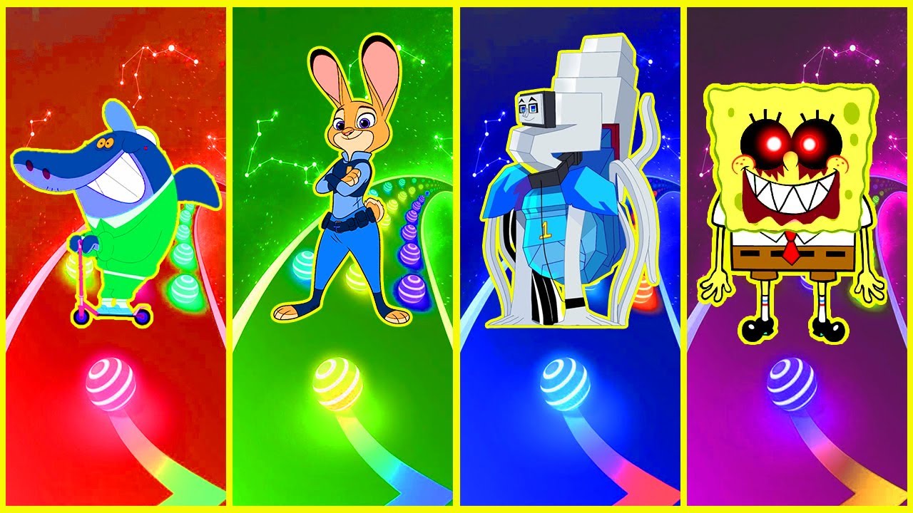 Zig & Sharko vs Zootopia Judy Hopps vs Thomas Train vs Spongbob Who ...