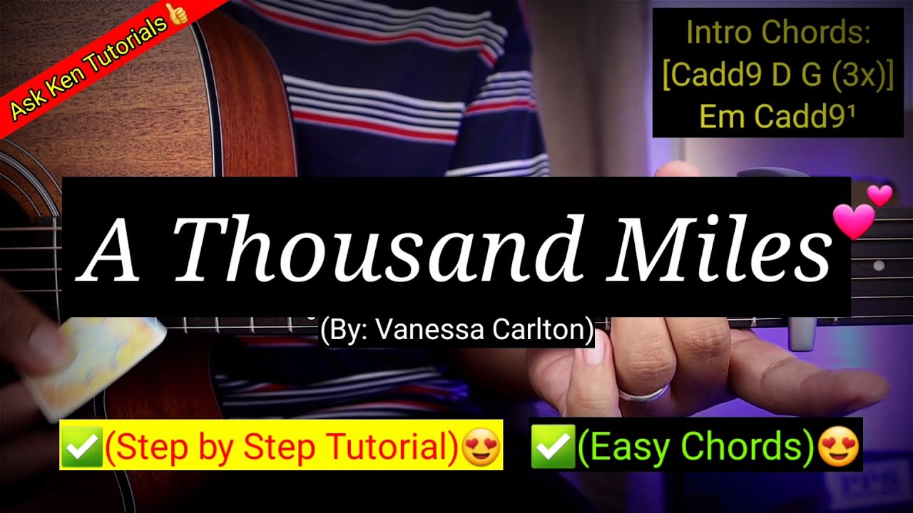 A Thousand Miles - Vanessa Carlton (Easy Chords)😍 | Guitar Tutorial Song - YouTube
