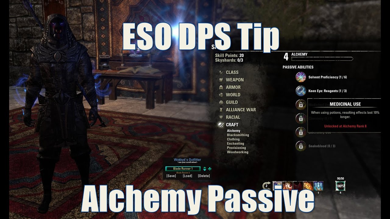 ESO DPS Tip Alchemy Passive Medicinal Use - YouTube