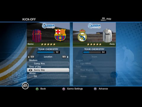 FIFA 10 (PS2) Gameplay - FC Barcelona vs Real Madrid