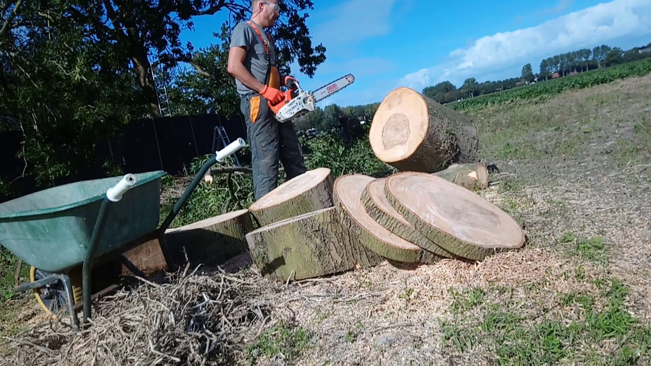 Stihl 08 in action. Trusty old chainsaw - YouTube