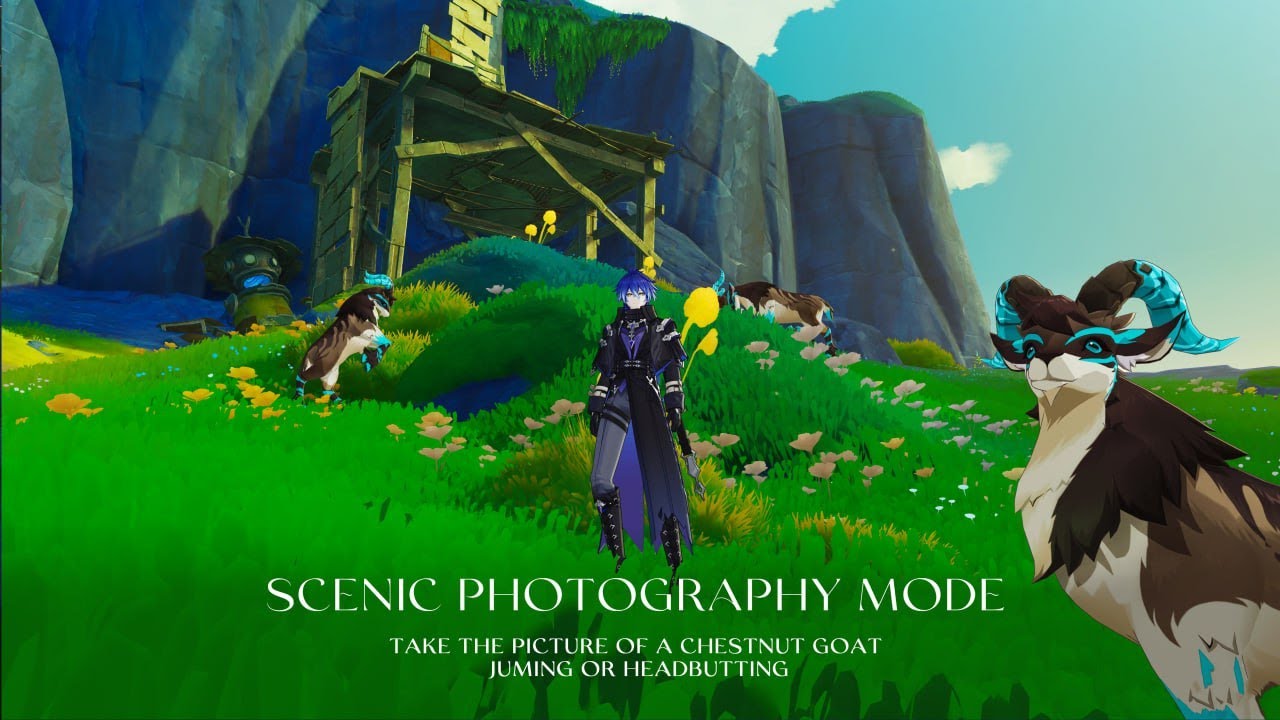 Take the picture of a chestnut goat jumping or headbutting ...