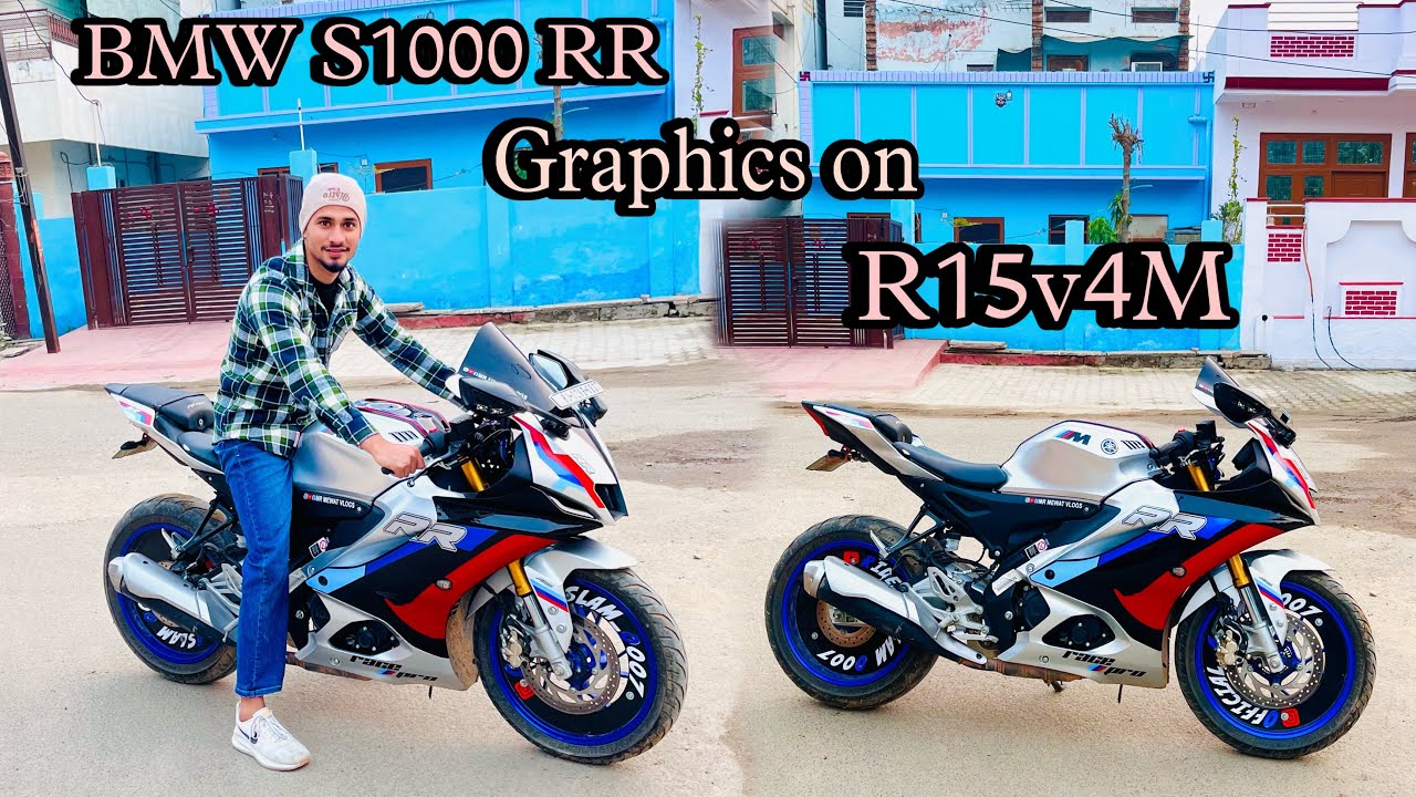 BMW S1000 RR graphics on Yamaha R15v4M 😱 || crazy look guys 🔥 - YouTube