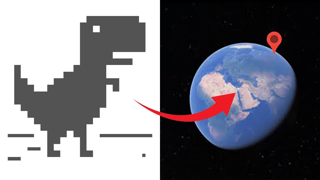 Google Dinosaur On Google Earth ! - YouTube