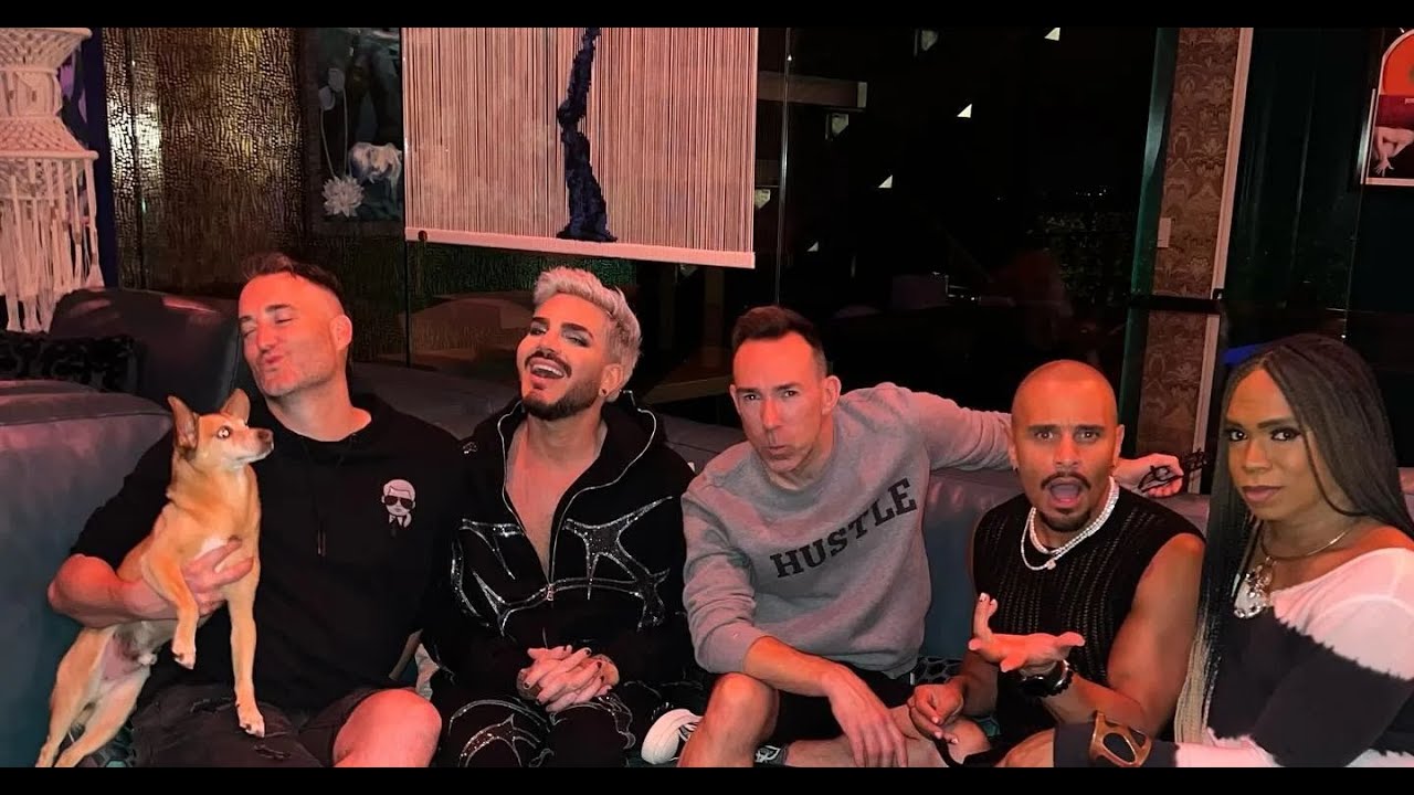 Adam Lambert w Oliver and friends at Adam's/Celebrate PrideMonth w the ...