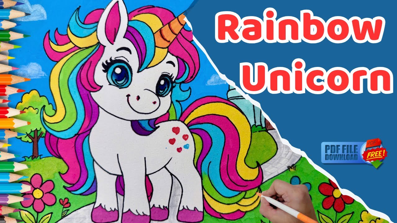 How to Draw a Rainbow Unicorn Step by Step - YouTube
