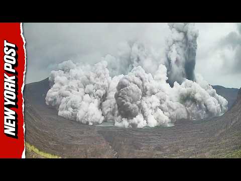 Watch: Dramatic Volcano Eruption Unleashes Stunning Blast of Ash and Steam