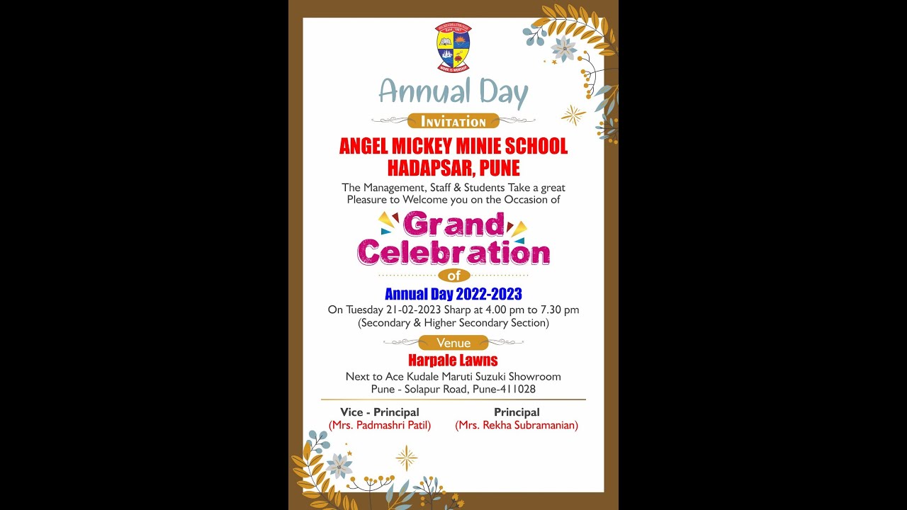 🔴 LIVE :Annual Day | ANGEL MICKEY MINIE SCHOOL HADAPSAR PUNE - YouTube