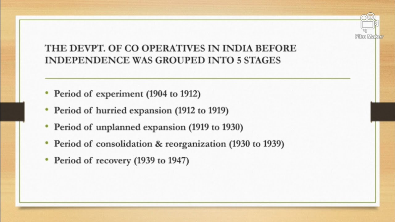 STAGES OF CO OPERATIVE MOVEMENT IN INDIA - PART 1 - YouTube