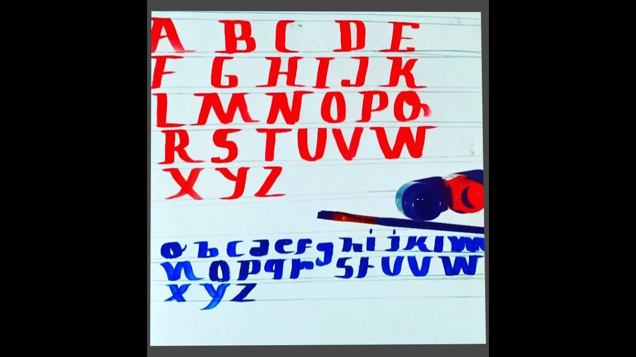 #Easy Hand Writting With Poster Colour For Beginners//#A#B..#Z..//Very ...