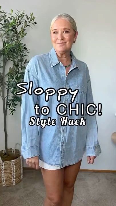 STYLE HACK: Overused button-up! Take this shirt from SLOPPY TO CHIC! # ...